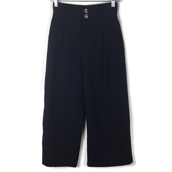 Zara | Pants & Jumpsuits | Zara Trf High Waist Cropped Wide Leg Gauzy ...